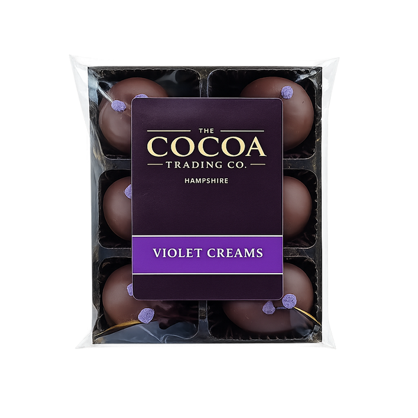 Dark chocolate violet creams – Cocoa Trading Company